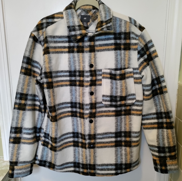 H&M | Jackets & Coats | Hm Overshirt Shirt Jacket Shacket Plaid Flannel ...